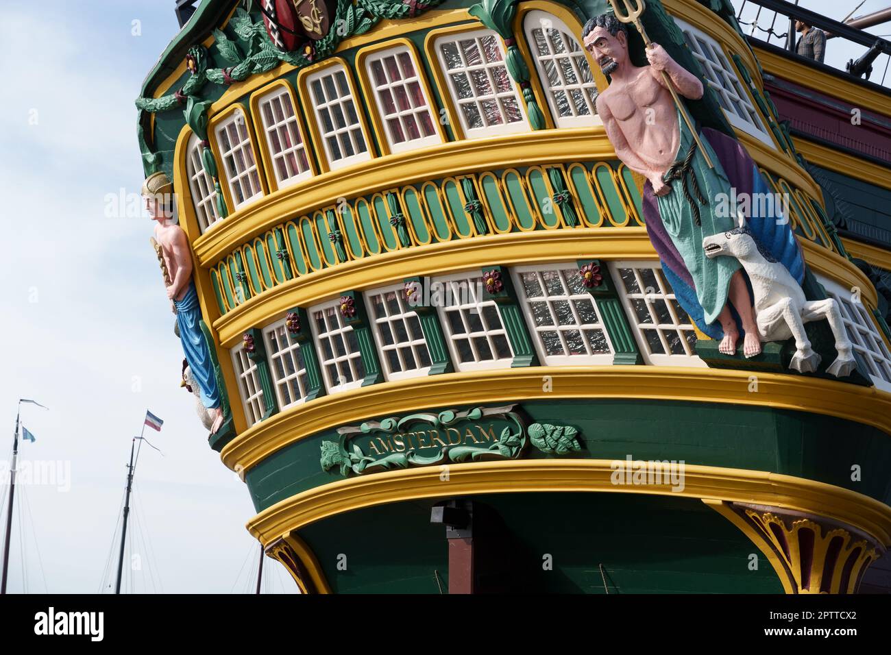 A replica of the Dutch East Indiaman (VOC) vessel "The Amsterdam". The ...