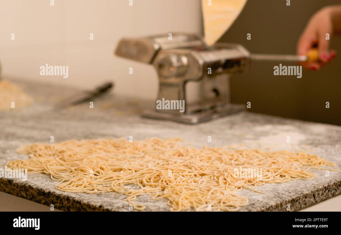 Homemade fresh pasta, traditional italian cuisine. Close up Stock Photo ...
