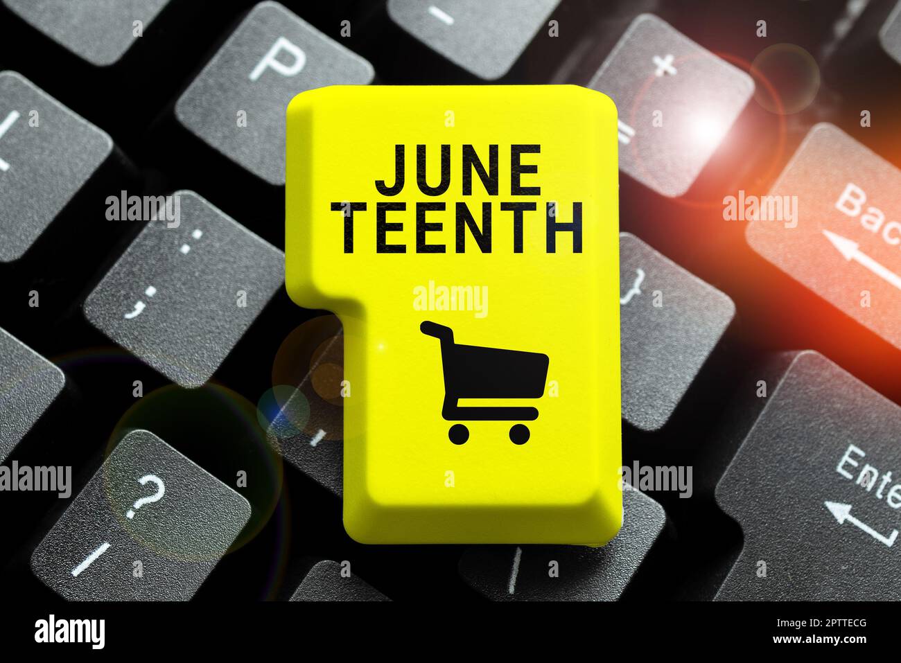 Sign displaying June Teenth, Word for legal holiday in the United ...