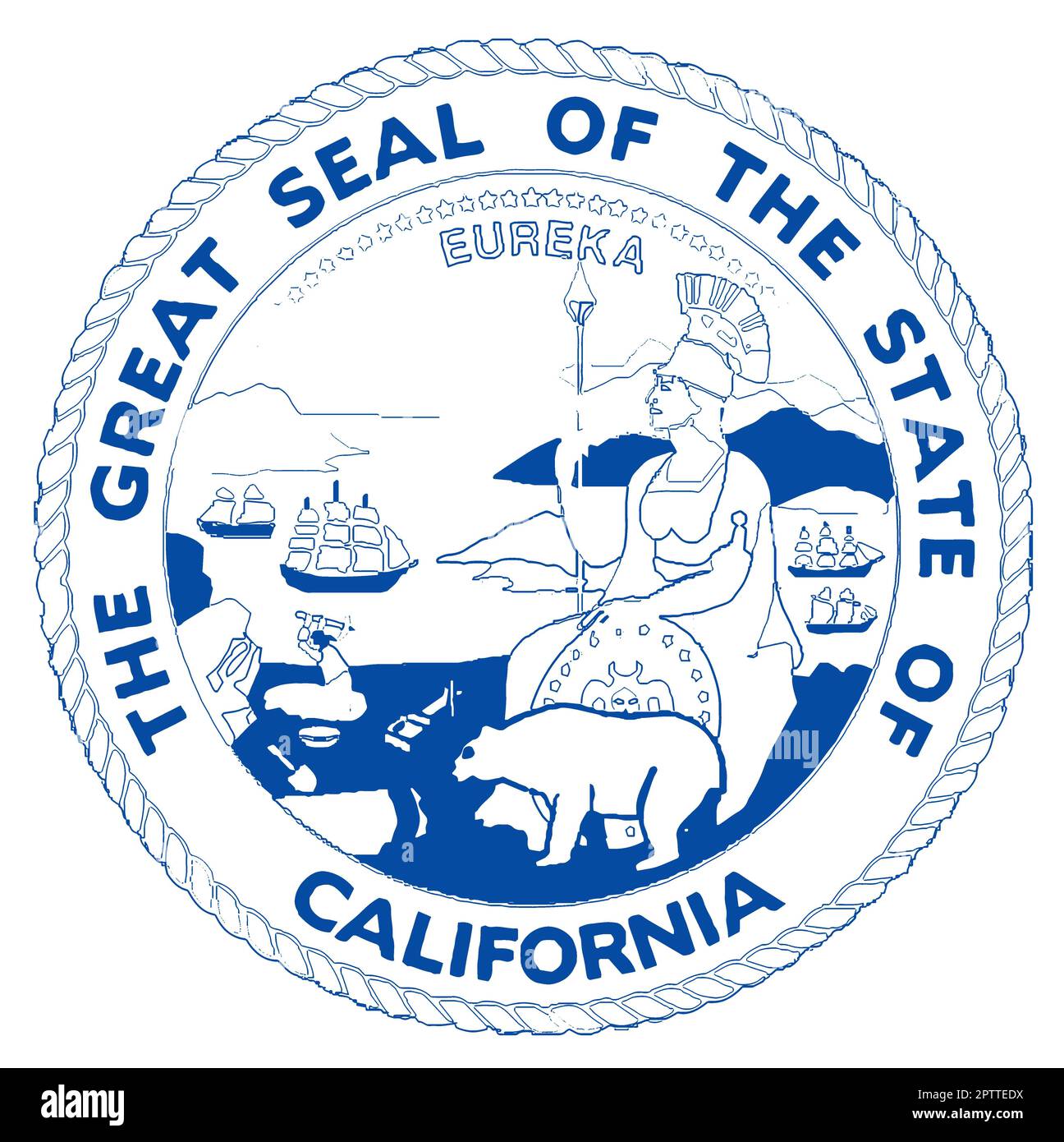 The seal of the state of California over a white background Stock Photo ...