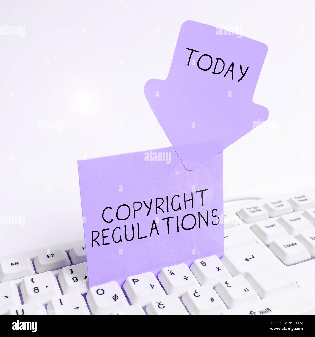 Text sign showing Copyright Regulations, Business showcase body of law ...