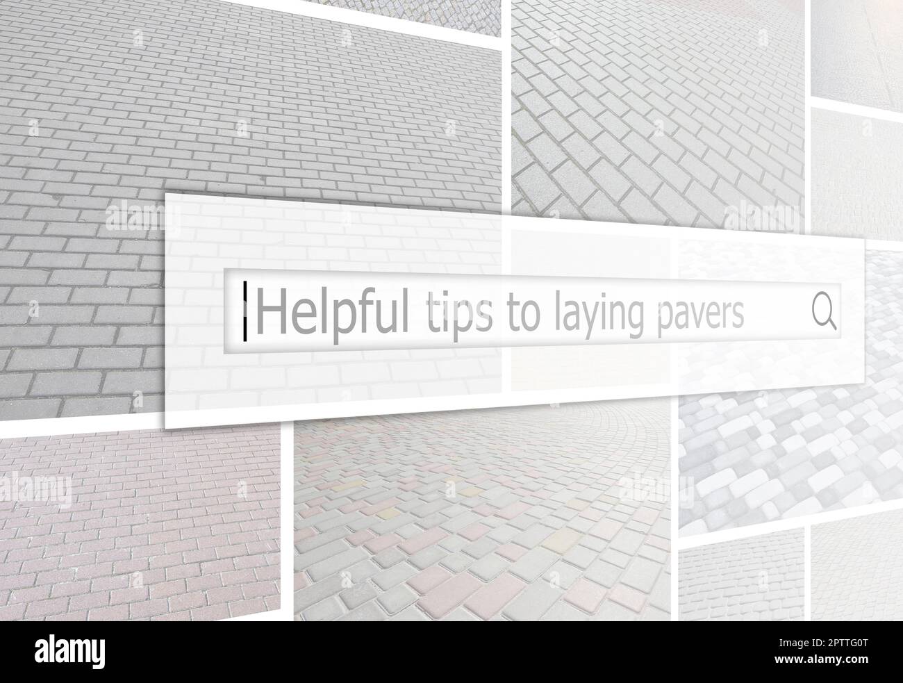 Visualization of the search bar on the background of a collage of many ...