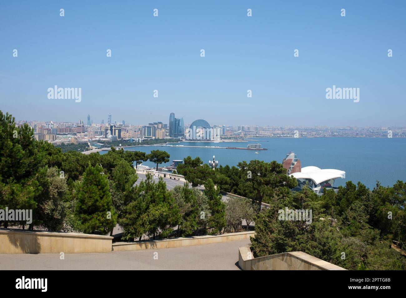 Baku, Azerbaijan. View looking towards Crescent City, in the Bay of ...