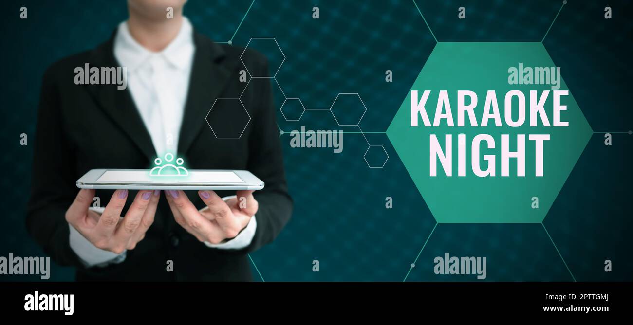Handwriting text Karaoke Night, Business concept Entertainment singing ...