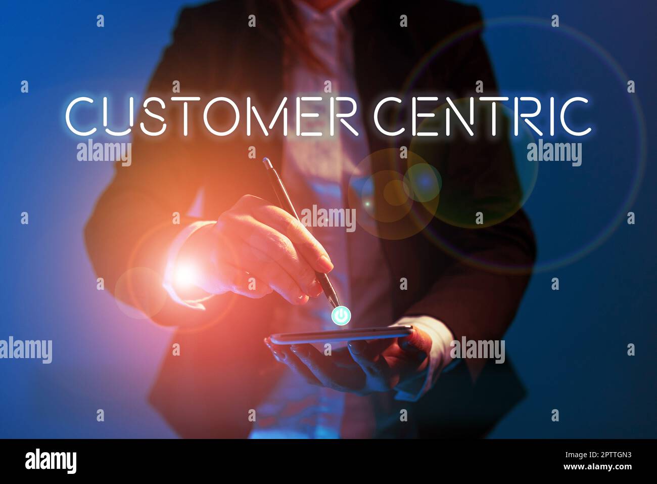 Hand writing sign Customer Centric, Conceptual photo process of looking ...