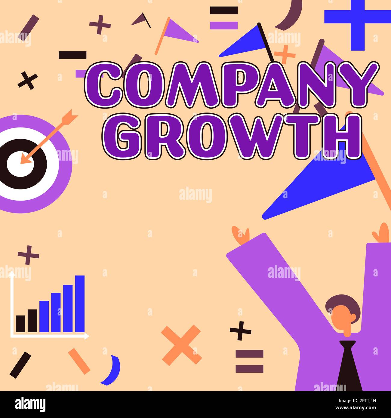 Text caption presenting Company Growth, Word Written on a long-term ...