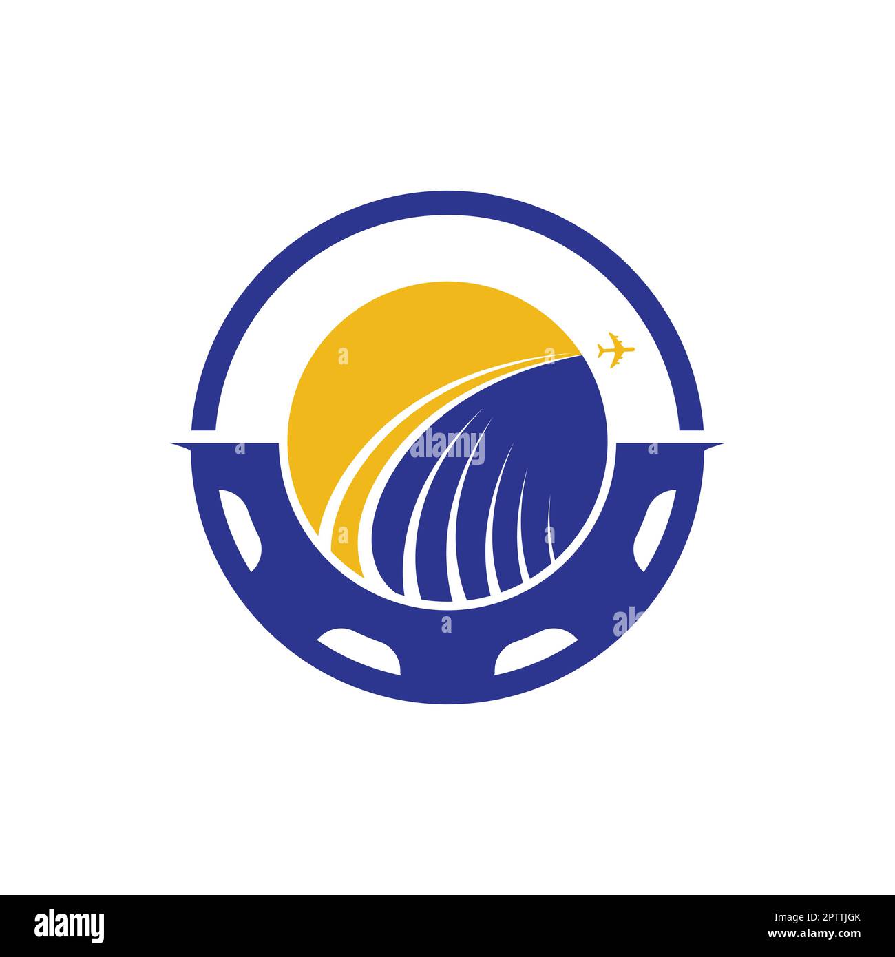 Gear travel vector logo design. Abstract airplane travel fly with gear ...