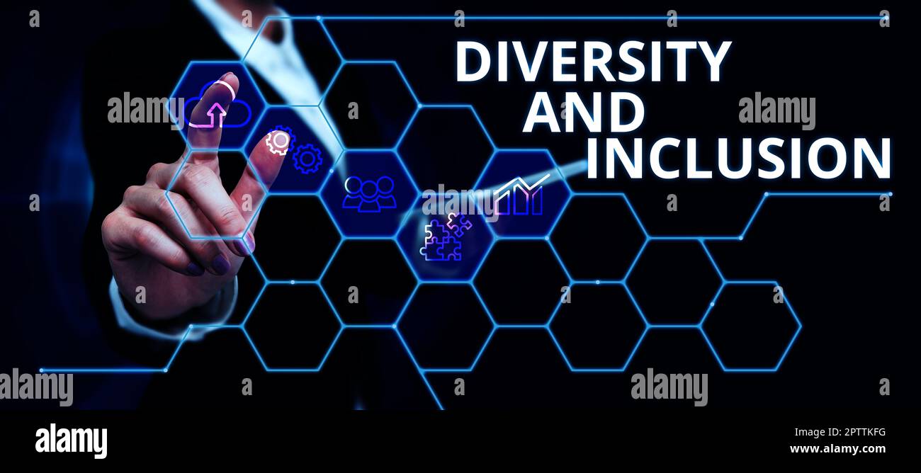 Text sign showing Diversity And Inclusion, Concept meaning range human ...