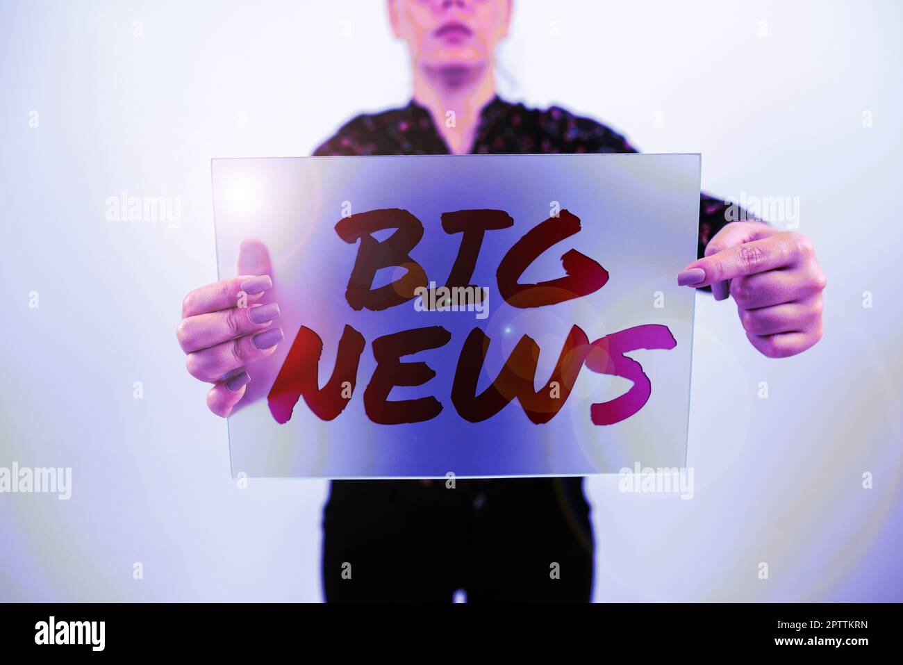 Text caption presenting Big News, Concept meaning knowing actions no ...