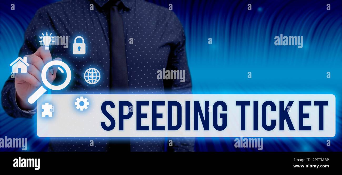 Conceptual display Speeding Ticket, Business overview psychological ...