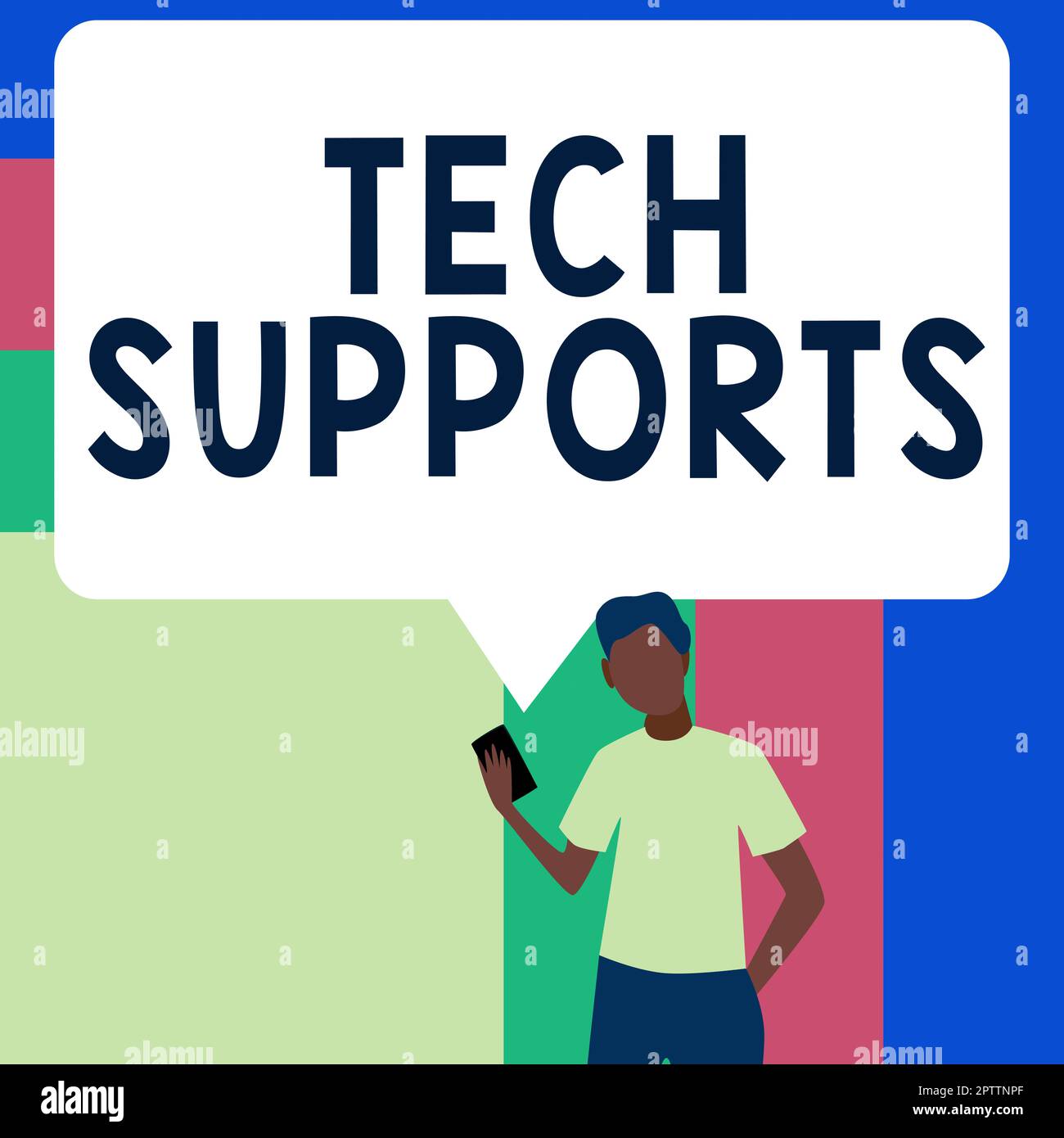 Text showing inspiration Tech Supports, Business idea Help given by ...