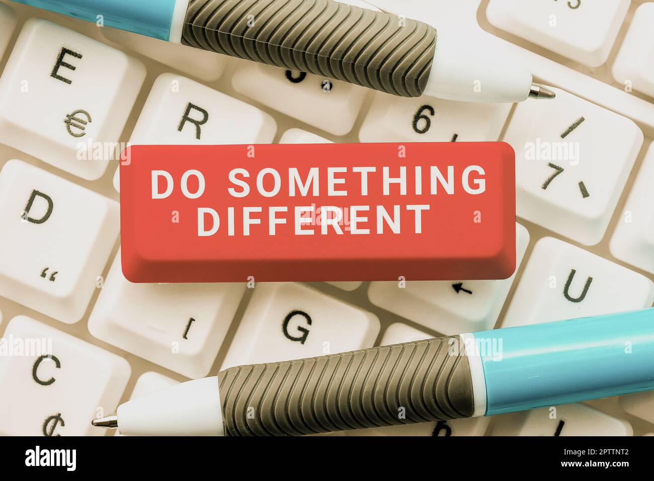 Hand writing sign Do Something Different, Internet Concept be unique ...