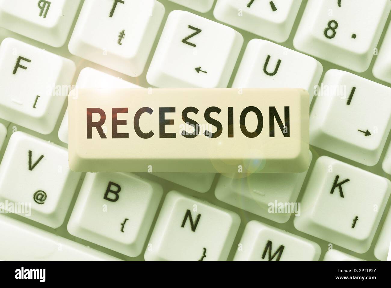 Text showing inspiration Recession, Word for the process of progressive decrease in growing ...