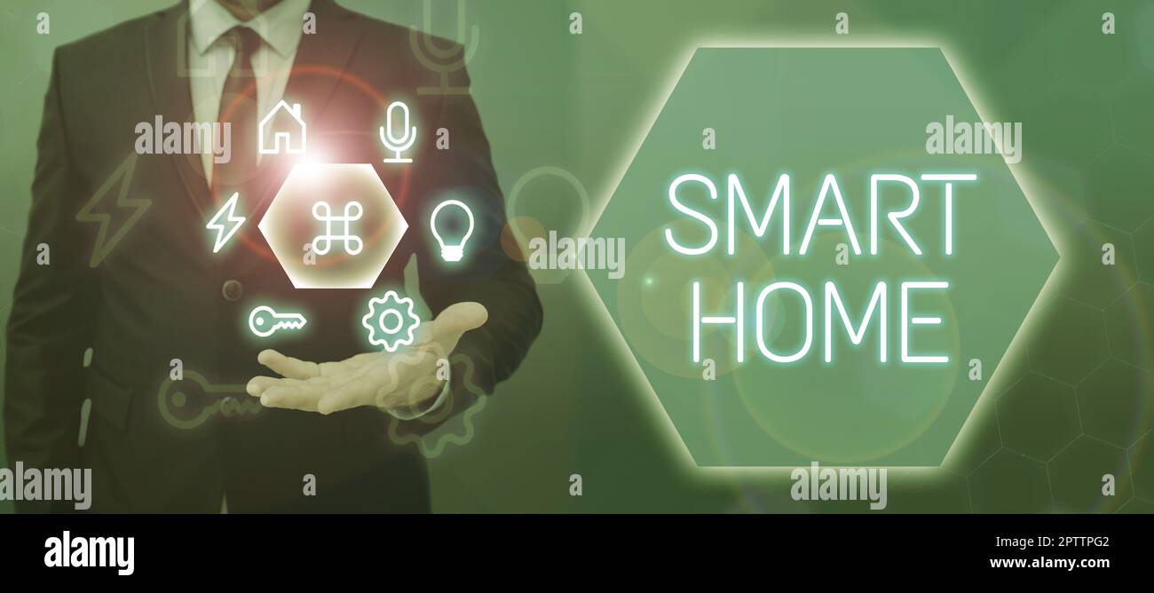 Hand writing sign Smart Home, Word Written on automation system control ...