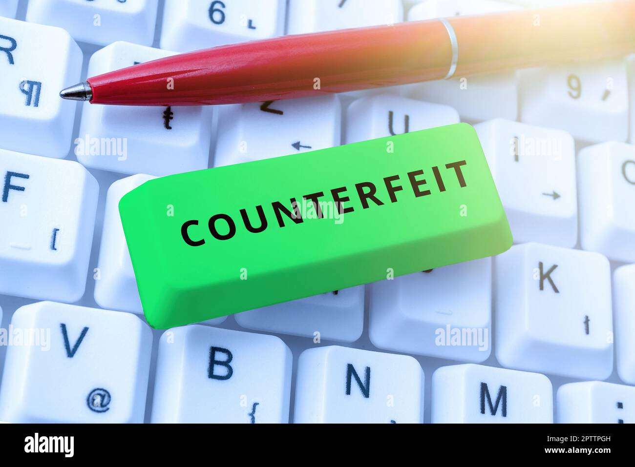 Text caption presenting Counterfeit, Business idea made in imitation of ...