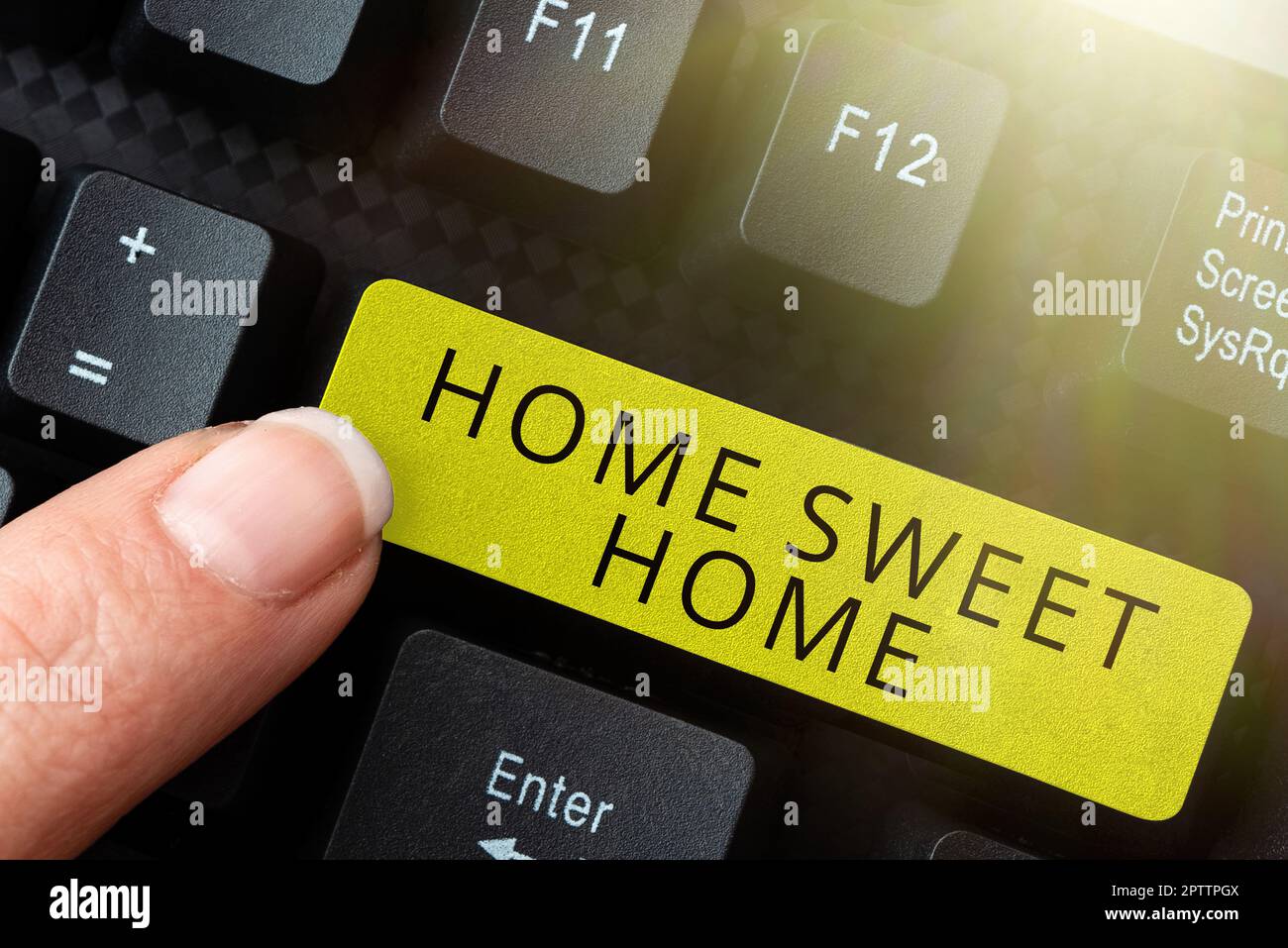Conceptual caption Home Sweet Home, Internet Concept Welcome back ...
