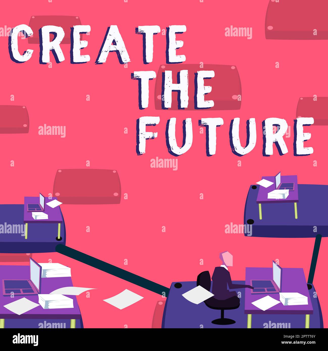 Hand writing sign Create The Future, Word for make an own way effort to ...