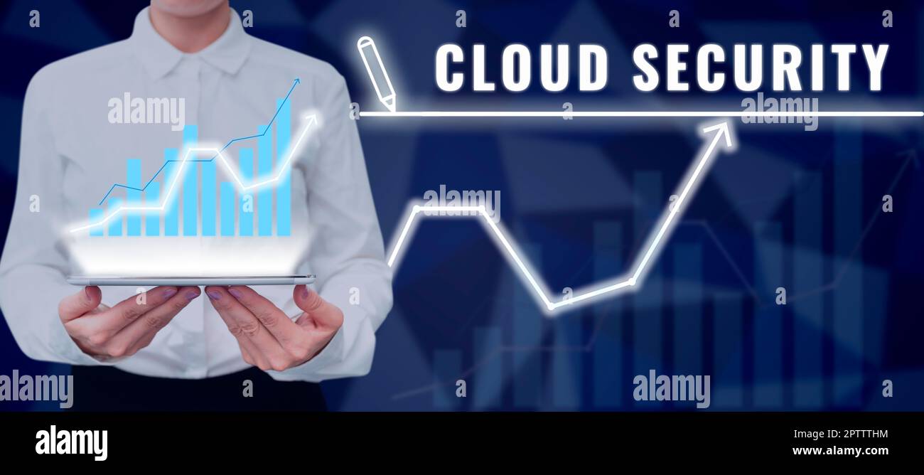 Sign displaying Cloud Security, Conceptual photo Imposing a secured ...