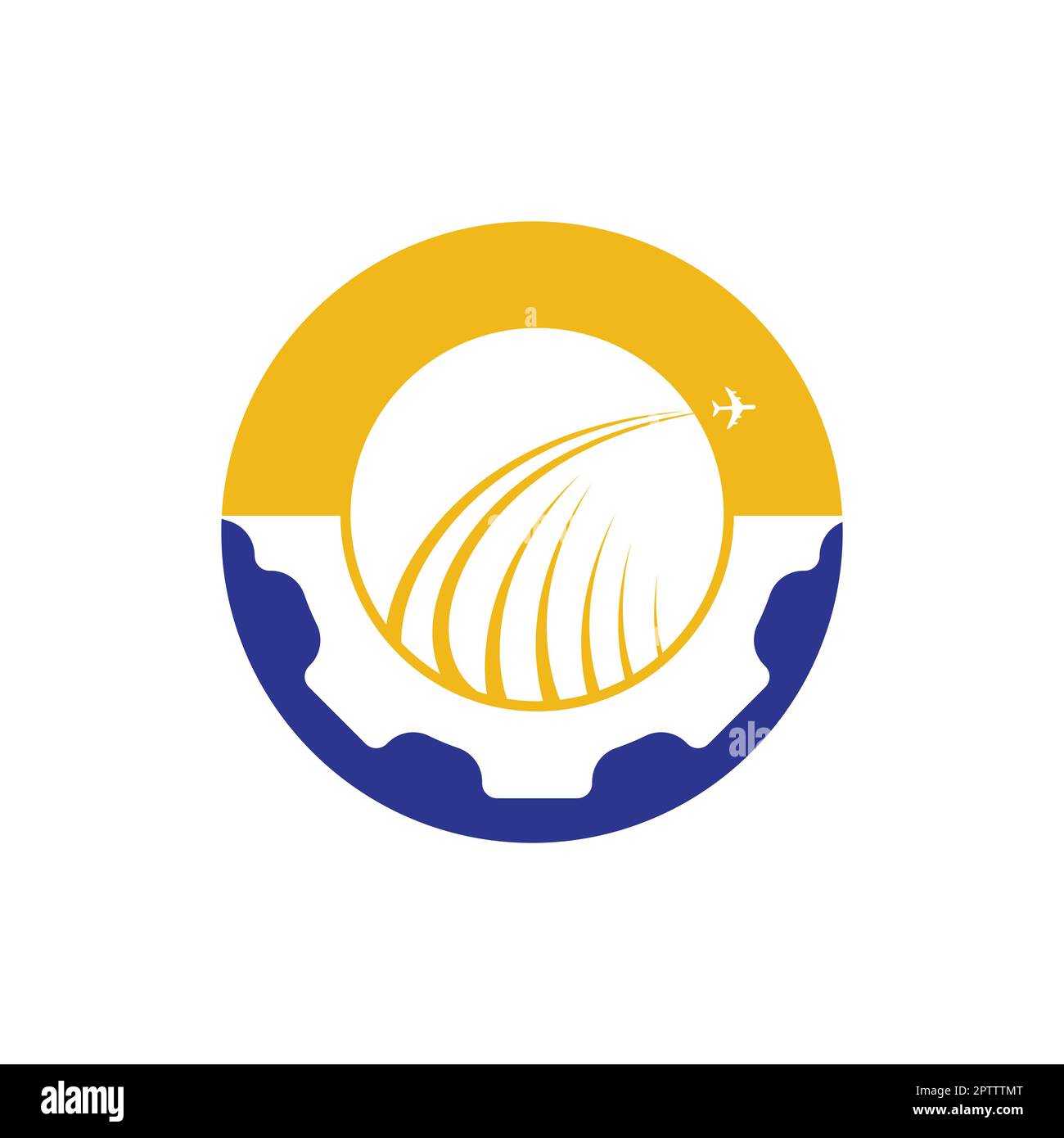 Gear travel vector logo design. Abstract airplane travel fly with gear ...