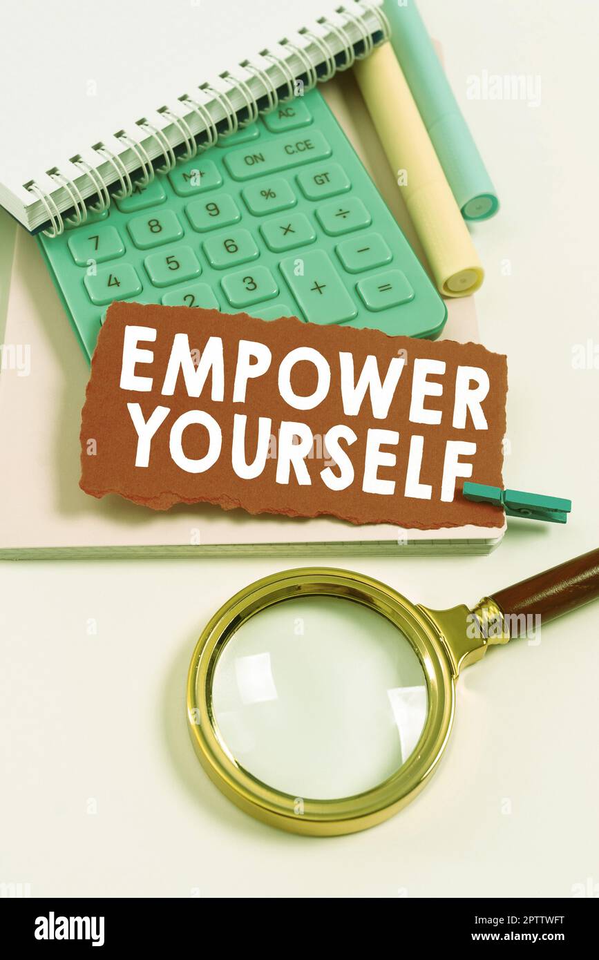 Conceptual display Empower Yourself, Word Written on giving you the ...
