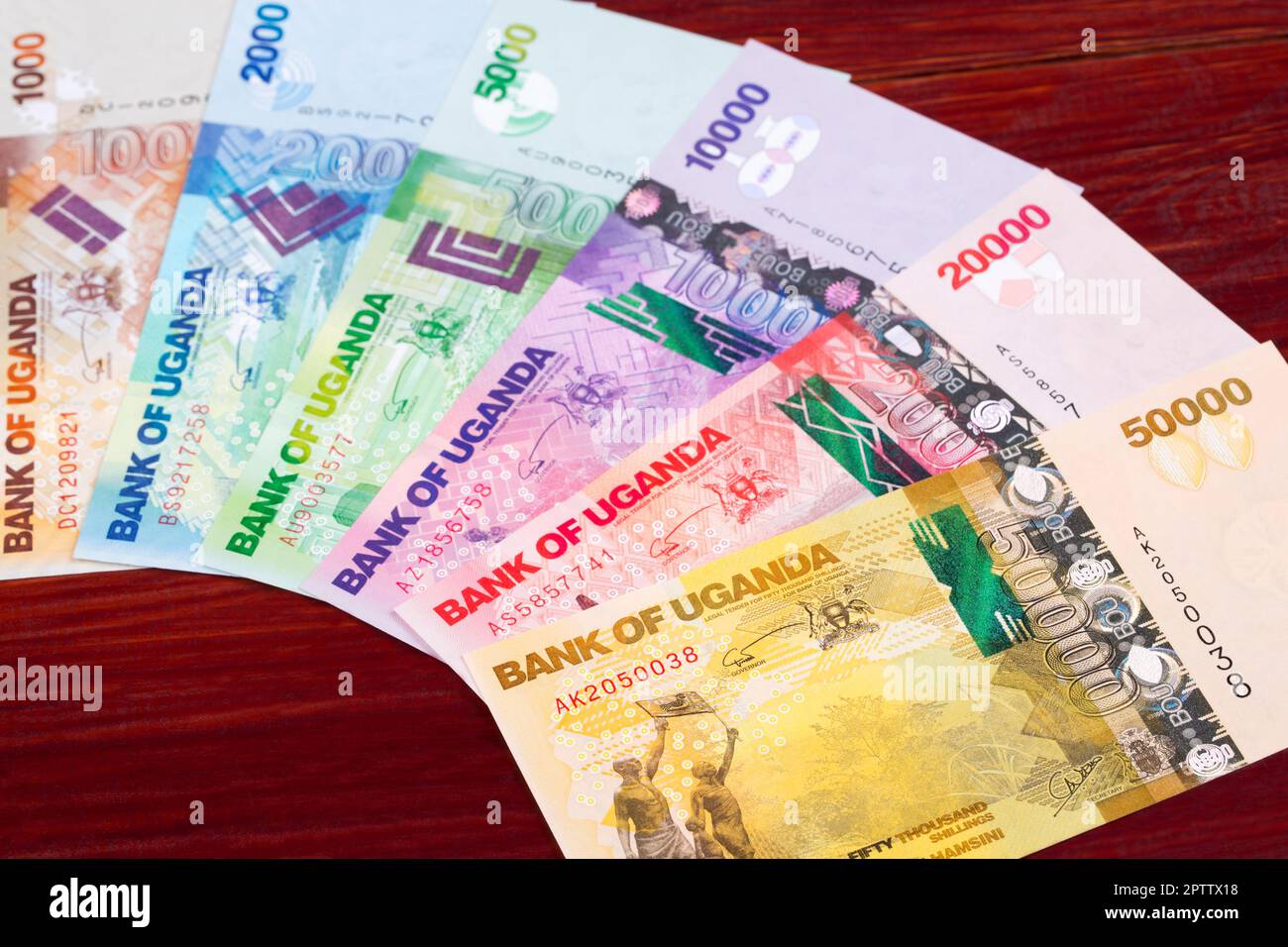 Ugandan money - shilling a business background Stock Photo - Alamy
