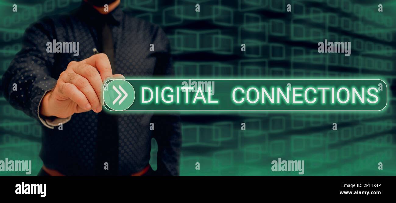 Text showing inspiration Digital Connections, Business concept virtual ...