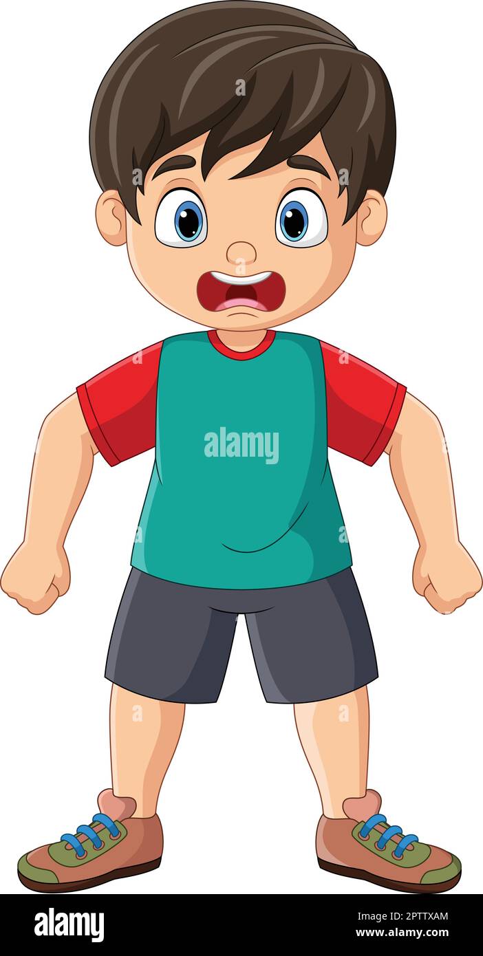 Cartoon angry little boy expression Stock Vector Image & Art - Alamy