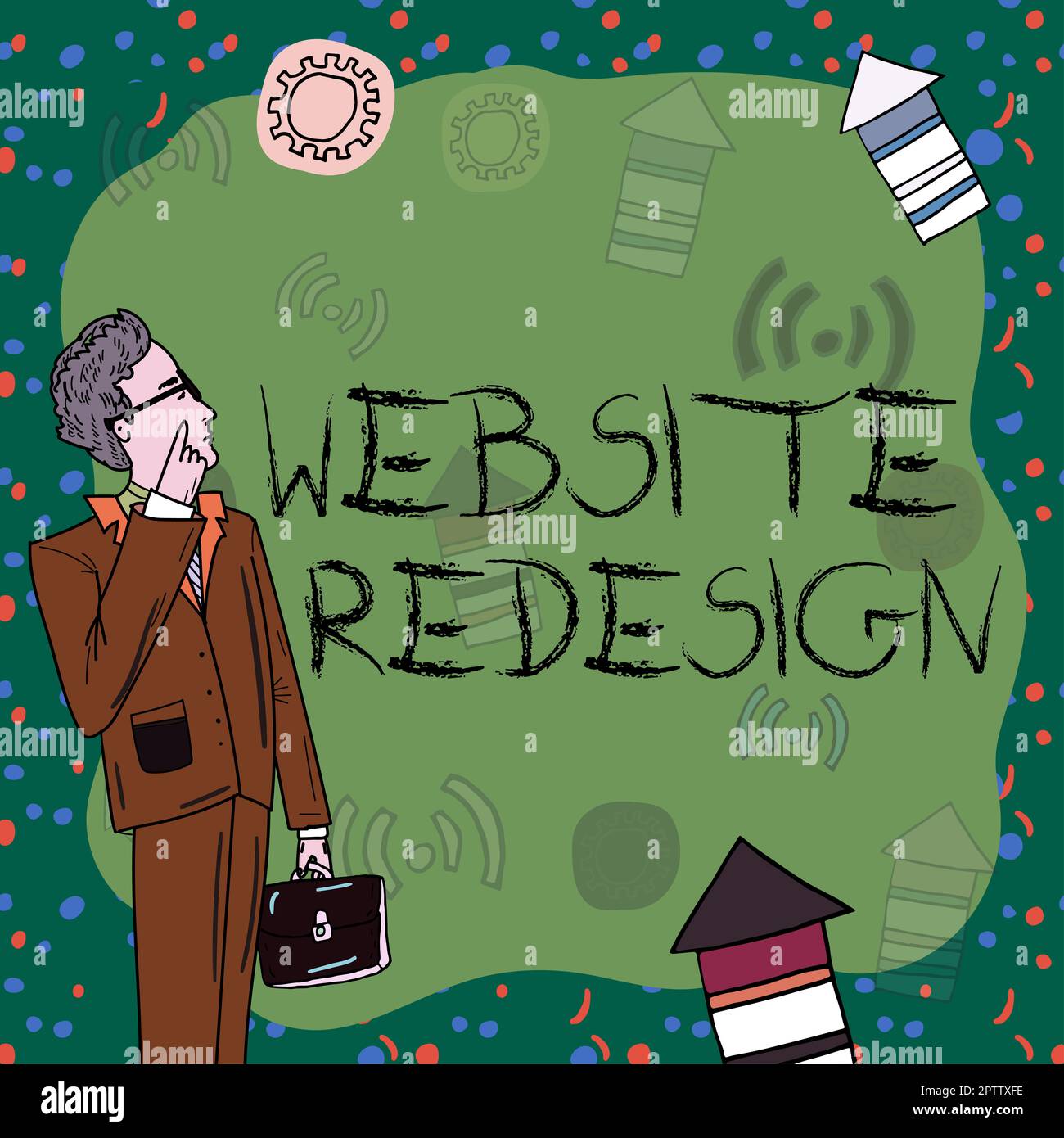 Hand writing sign Website Redesign, Word Written on modernize improver or evamp your website's ...