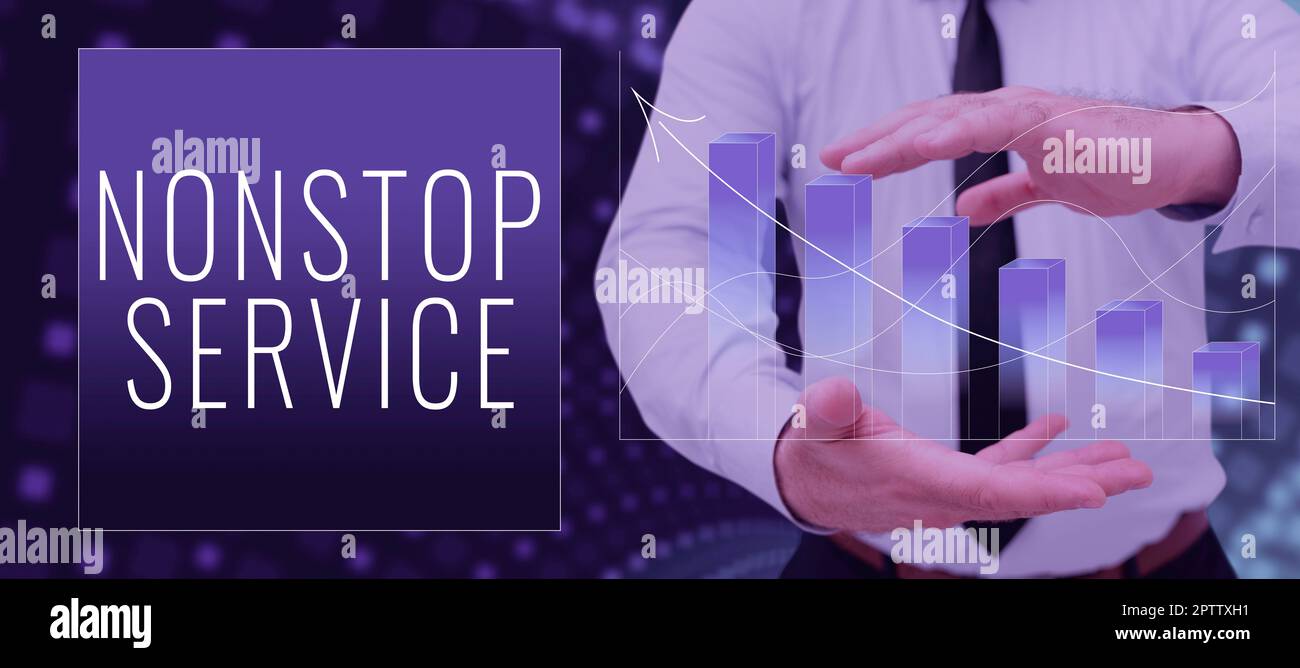 Writing displaying text Nonstop Service, Business idea system of public ...