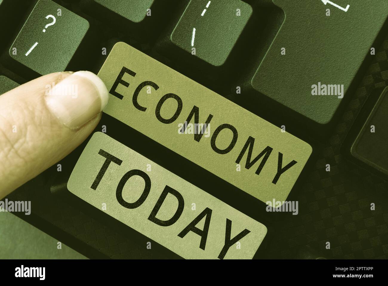 Hand writing sign Economy, Business concept the system of how money is ...