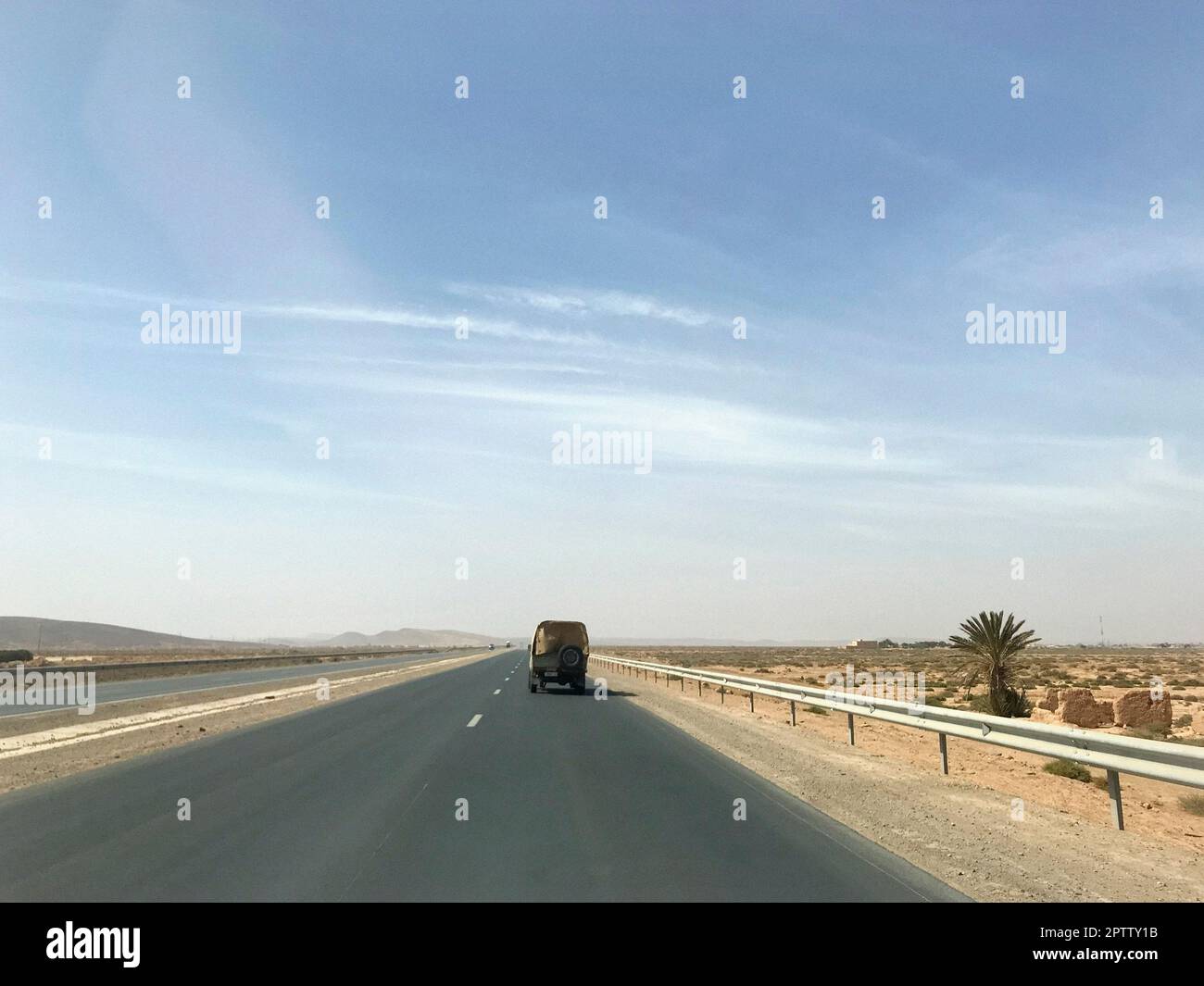 Morocco, surroundings of Laayoune, highway Stock Photo - Alamy