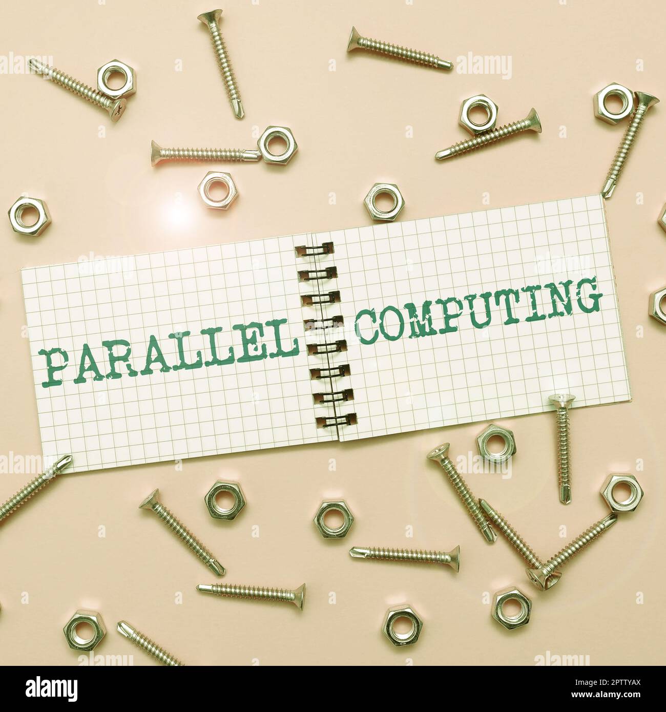 Conceptual display Parallel Computing, Word for simultaneous calculation by means of software ...