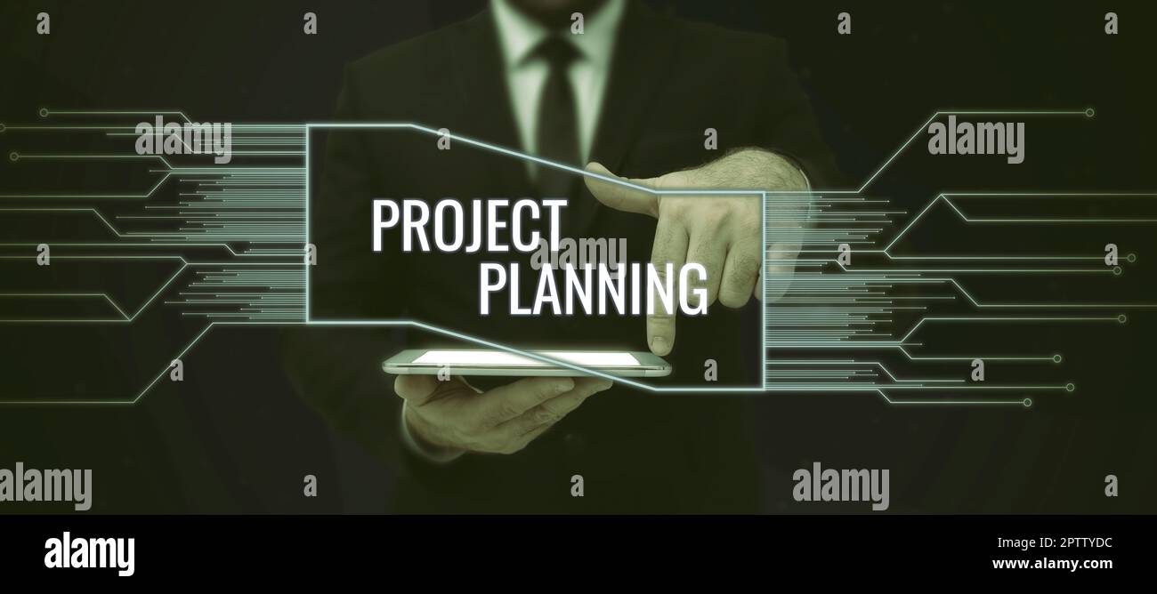 Sign displaying Project Planning, Word for plan and subsequently report ...