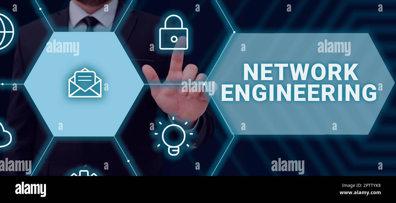 Text caption presenting Network Engineering, Business overview professional who has the skills ...
