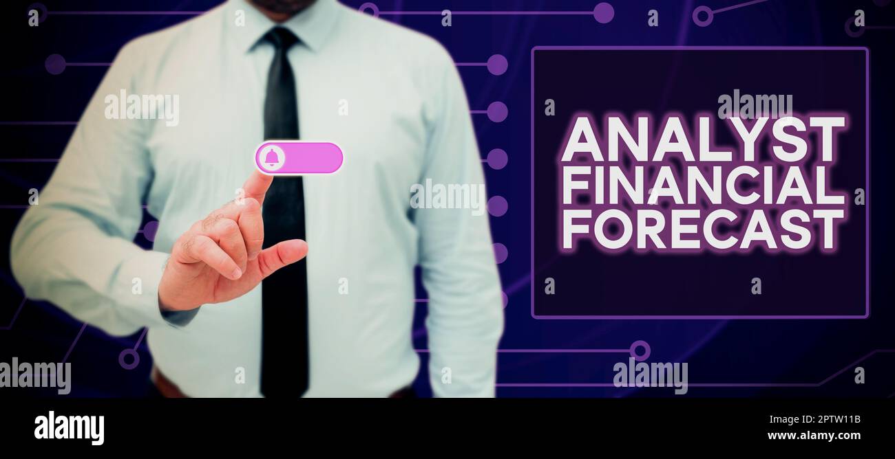Conceptual caption Analyst Financial Forecast, Word Written on estimate ...