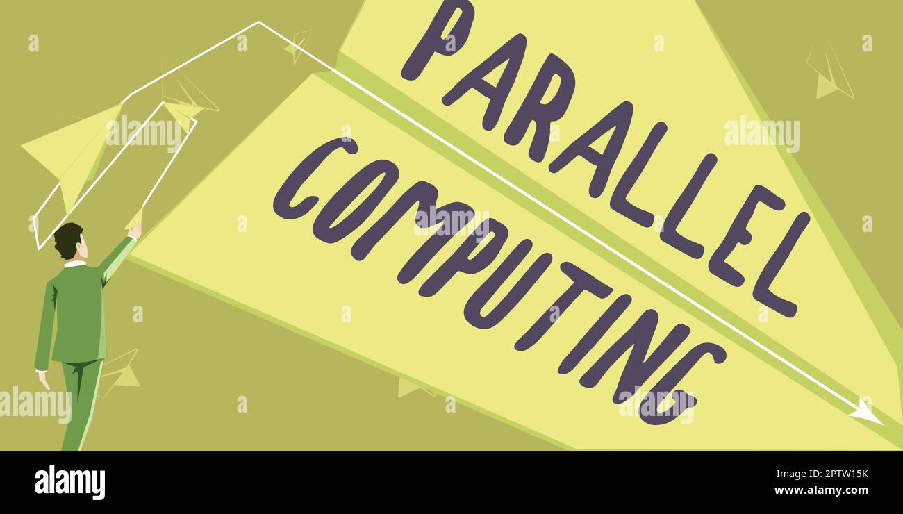 Hand writing sign Parallel Computing, Internet Concept simultaneous calculation by means of ...