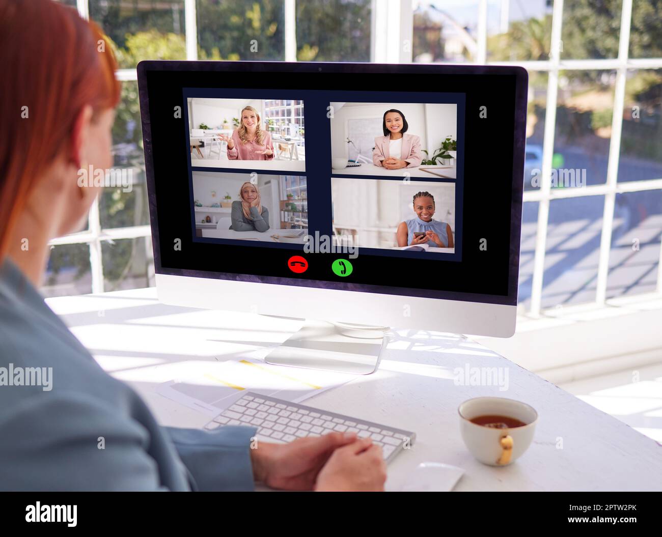 Zoom call with friends diversity hi-res stock photography and images ...