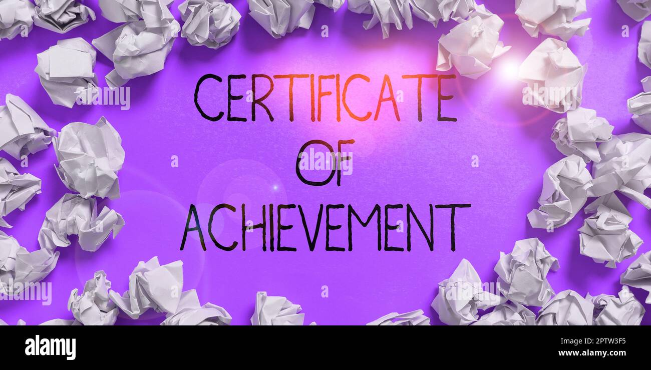 Inspiration showing sign Certificate Of Achievement, Business idea ...