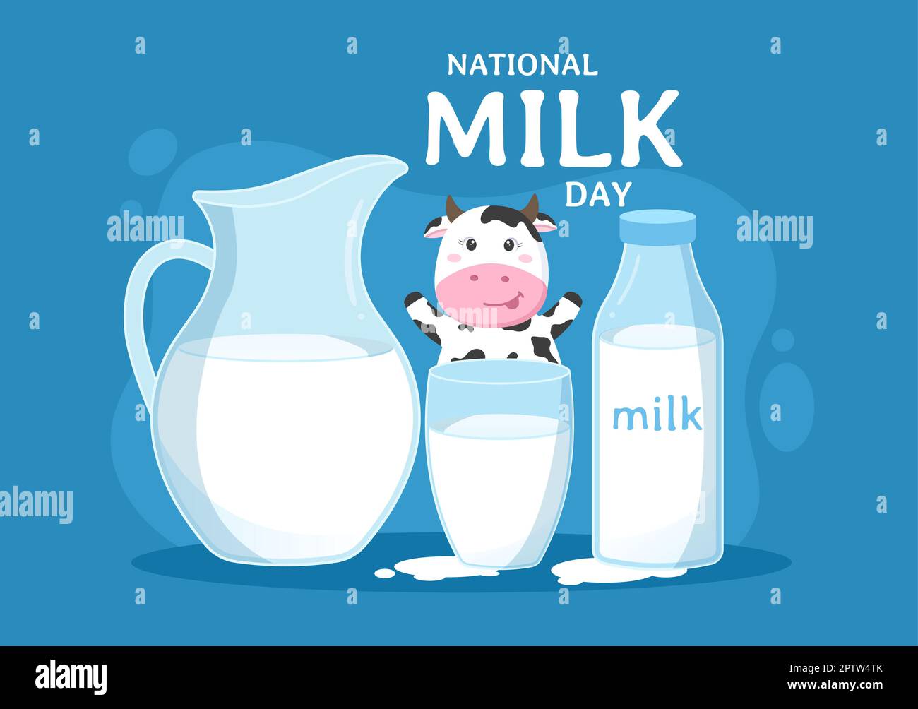 Happy Milk Day Celebration with Splash Drop in Smooth Wave of White ...