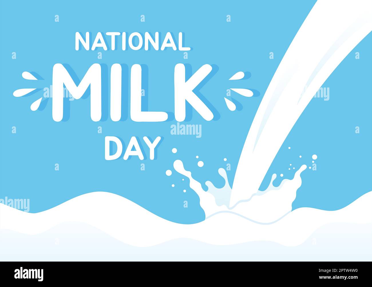 Happy Milk Day Celebration with Splash Drop in Smooth Wave of White ...