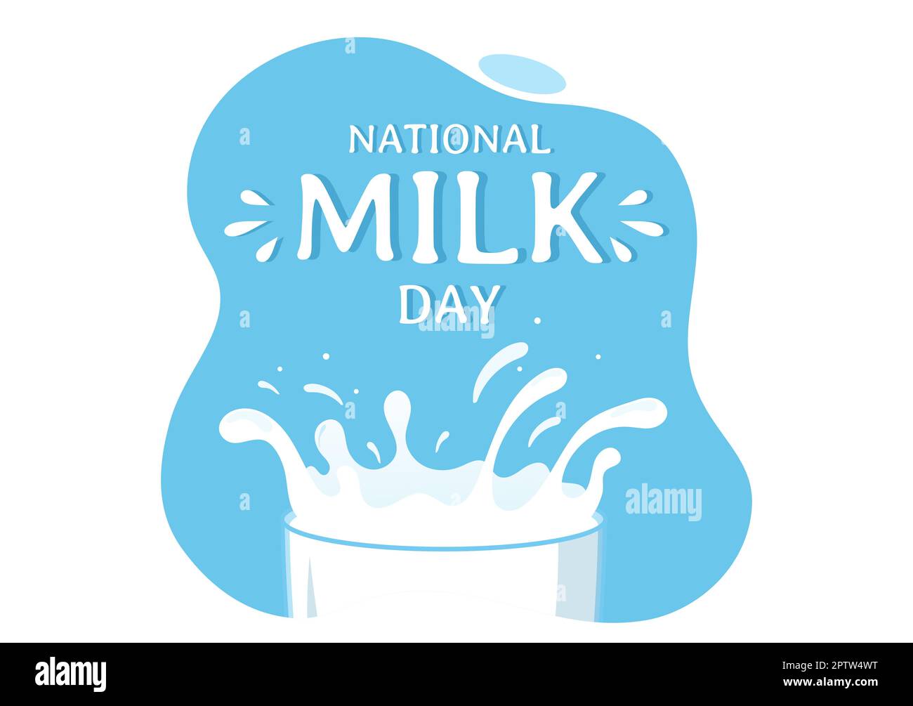 Happy Milk Day Celebration with Splash Drop in Smooth Wave of White ...