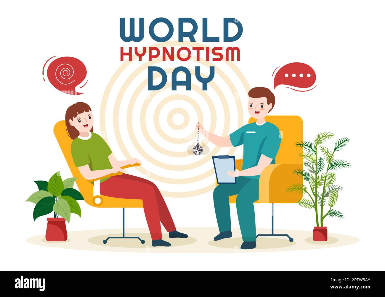 World Hypnotism Day with Black and White Spiral, Altered State of Mind ...