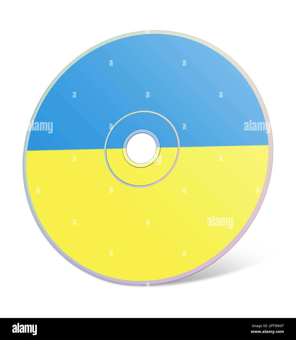 CD or DVD blank template Ukrainian flag for presentation layouts and ...