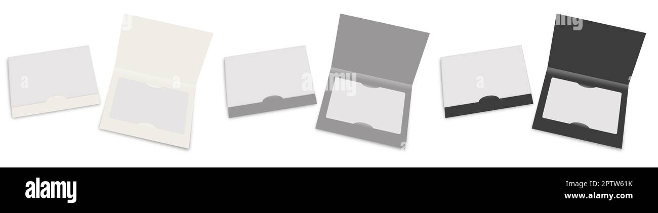 Three credit card blank template white, grey and black for presentation ...