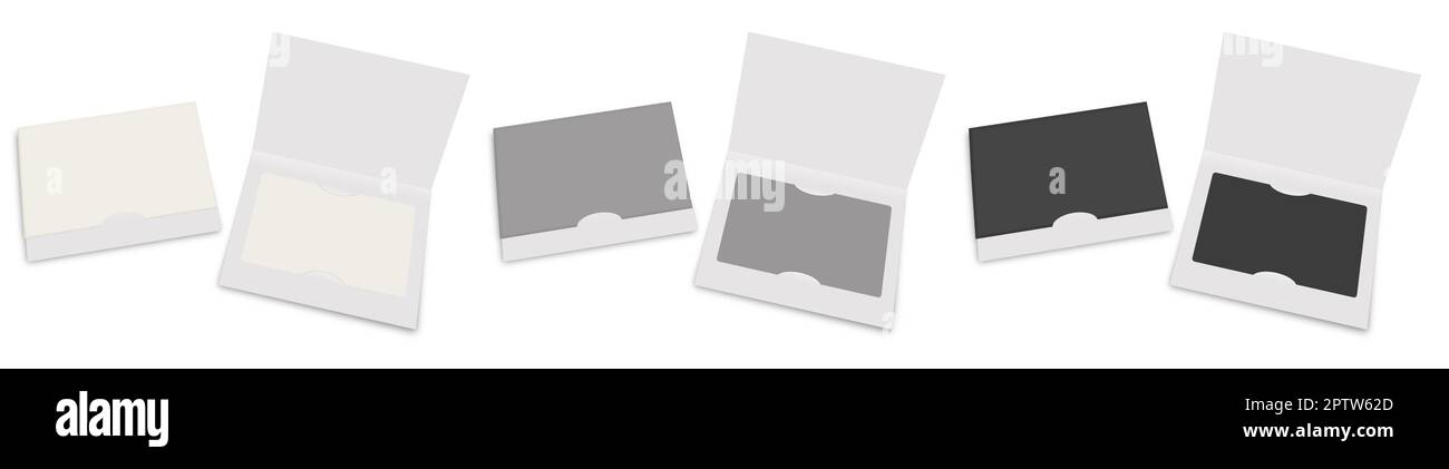Three credit card blank template white, grey and black for presentation ...