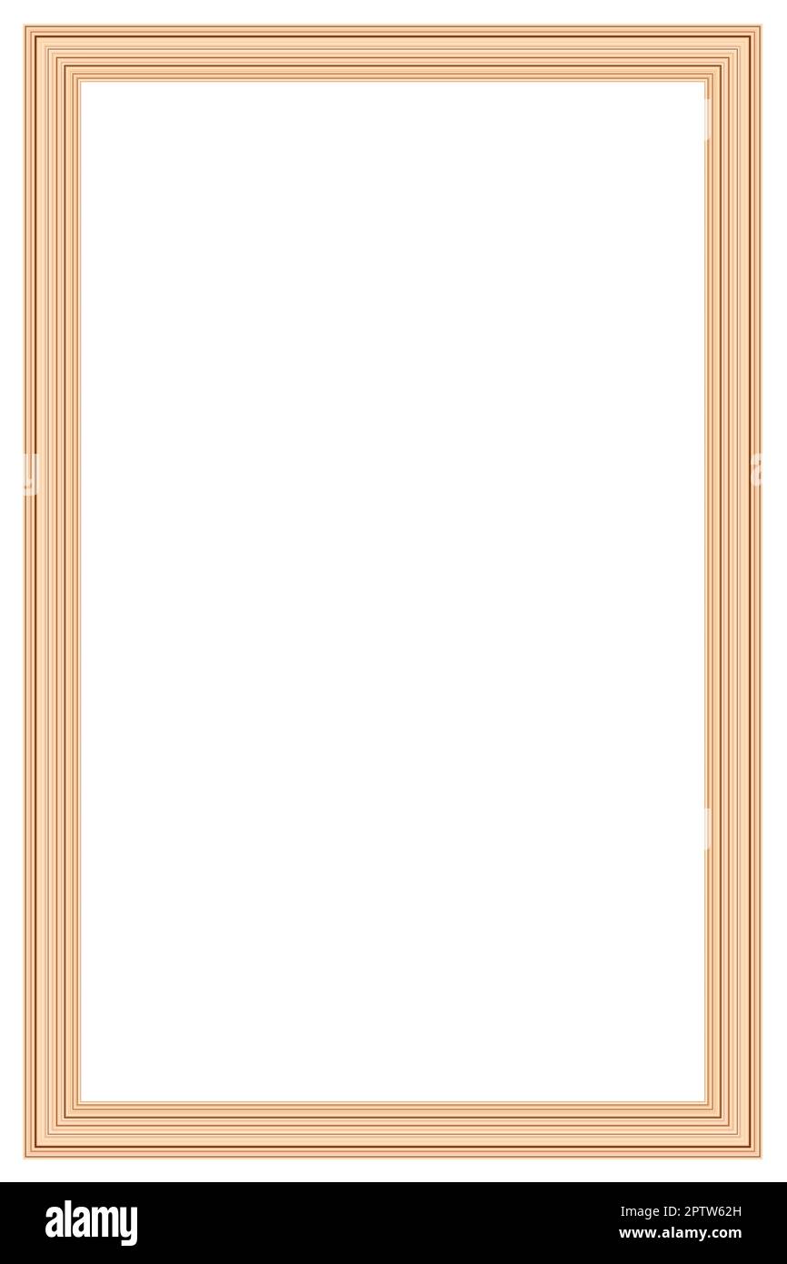 Vertical frame for photo and design with aspect ratio 2 to 3 on a white ...
