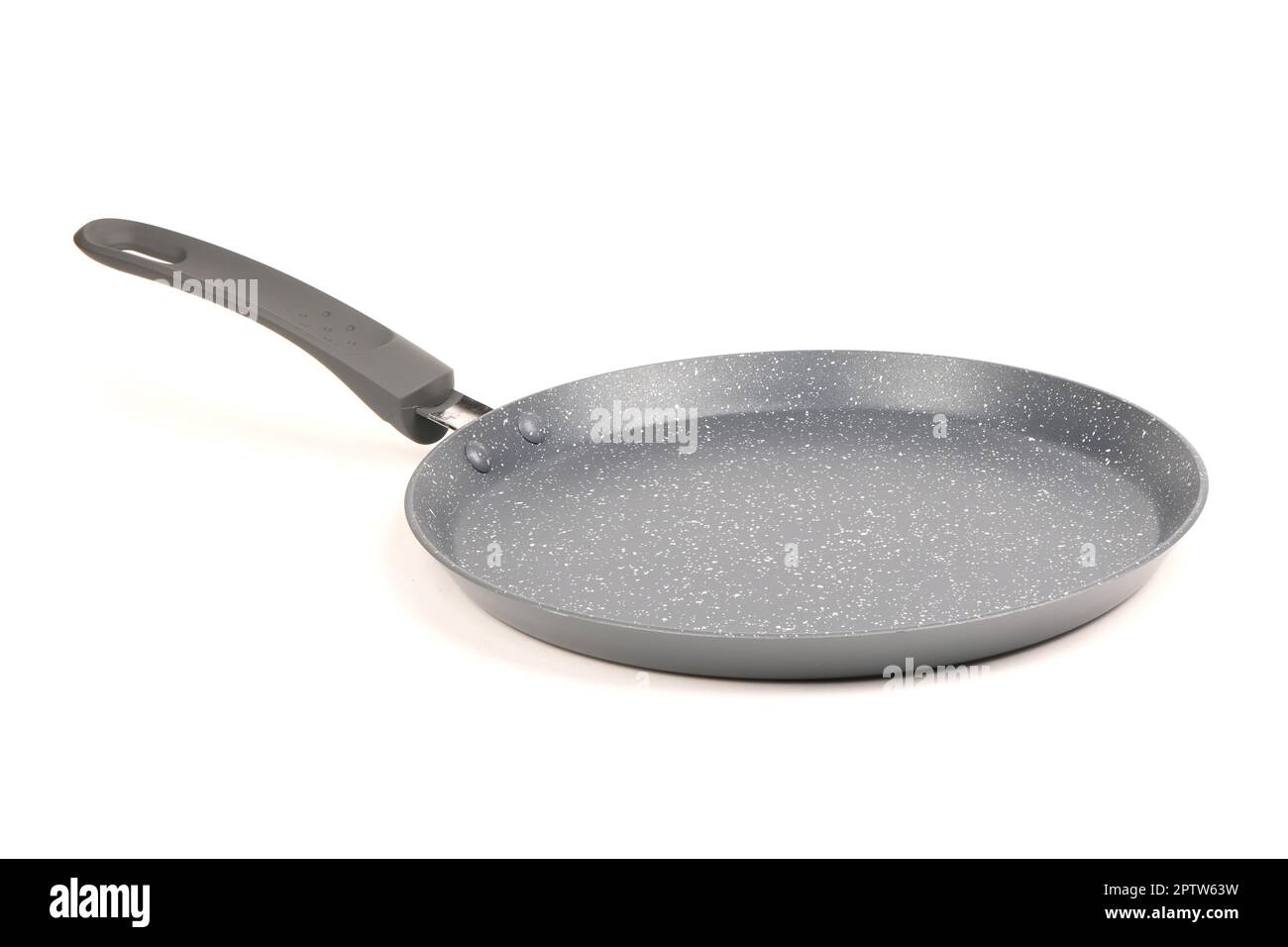 Modern frying pan with non-stick granite coating with isolated on white ...
