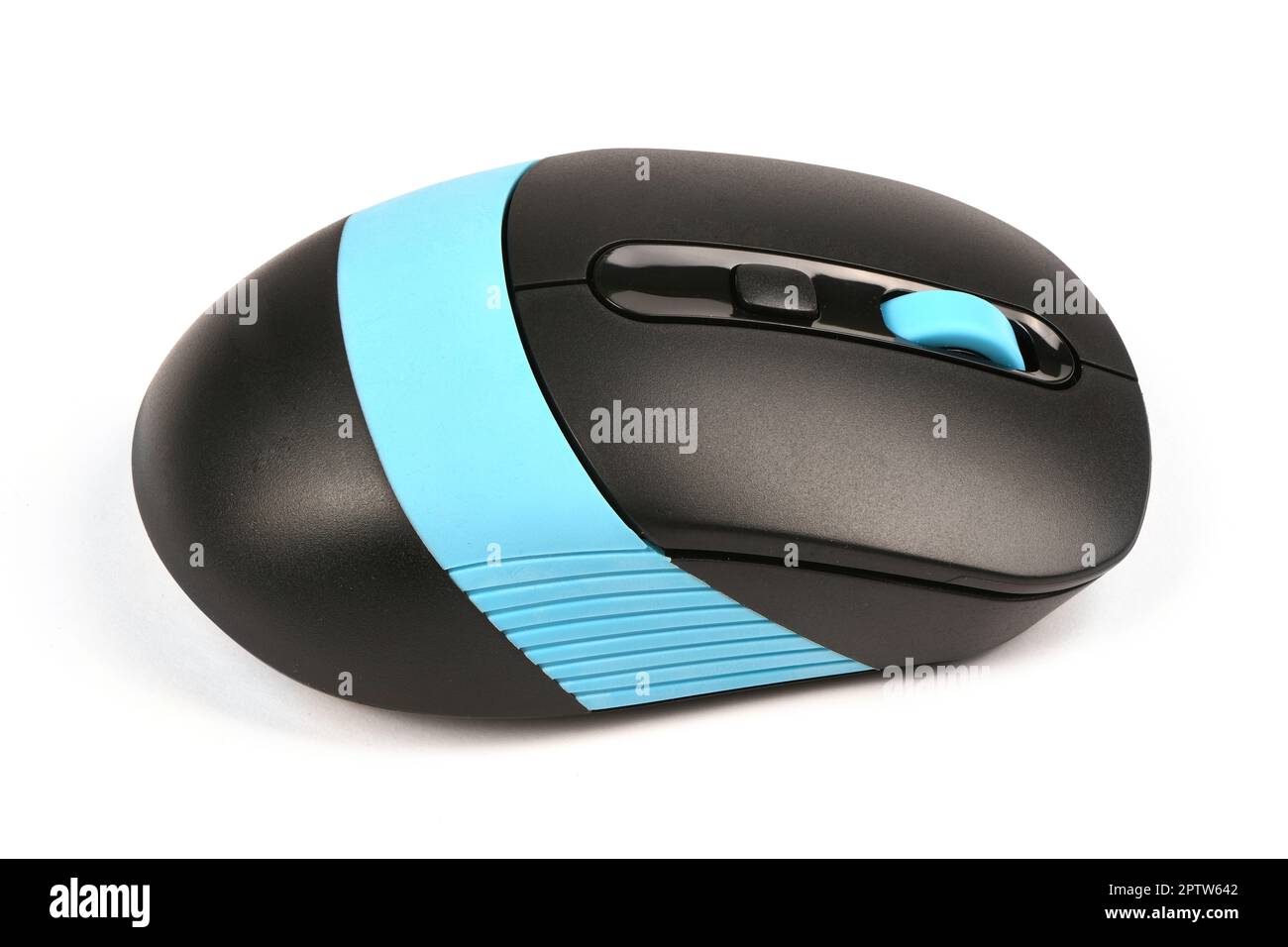 Computer wireless mouse on a white background. Side view. High ...