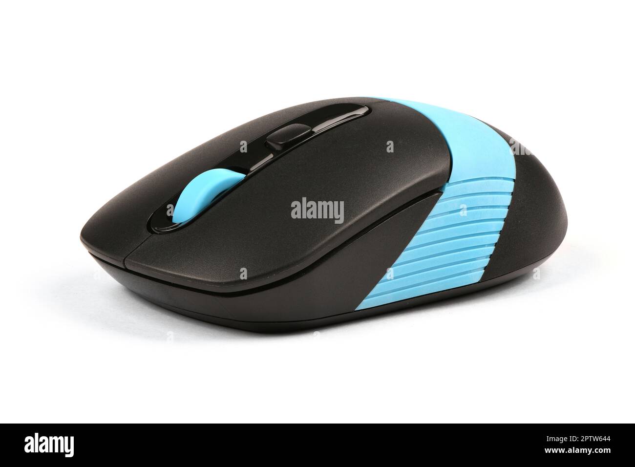 Computer wireless mouse on a white background. Side view. High ...