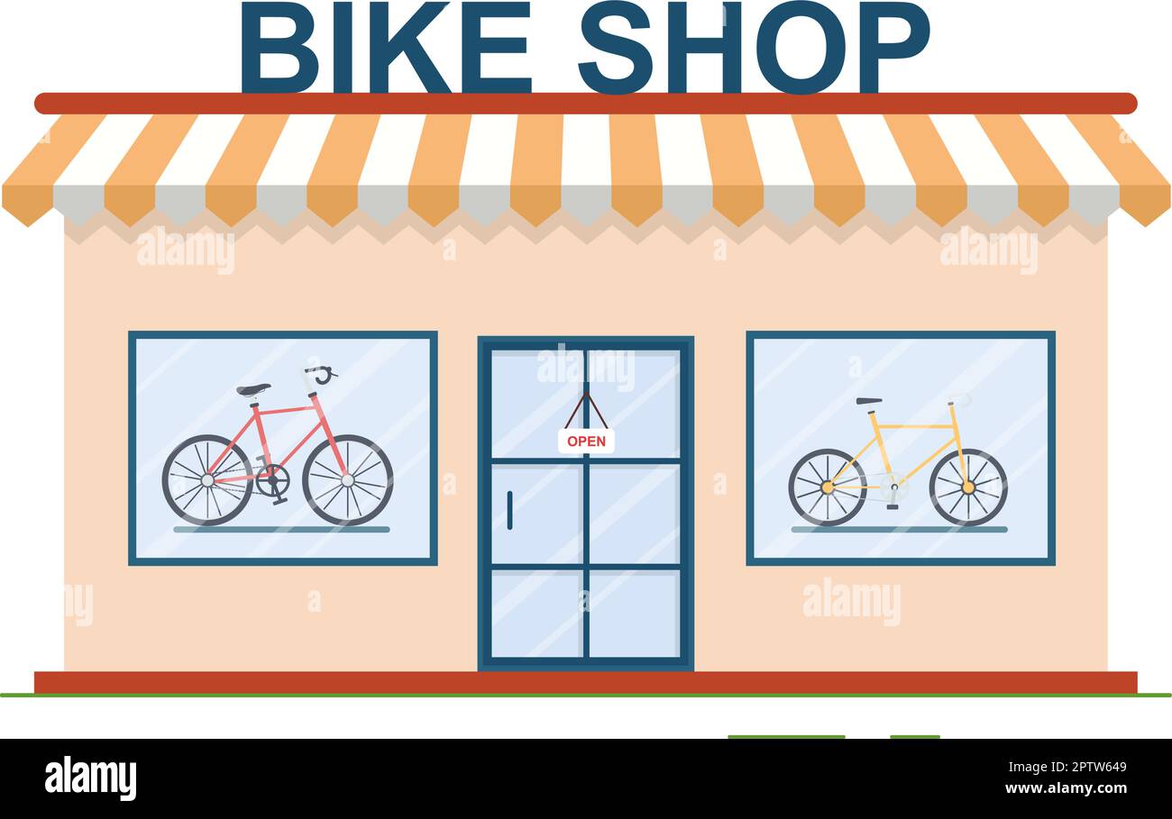 Bike Shop with Shoppers People Choosing Cycles, Accessories or Gear ...